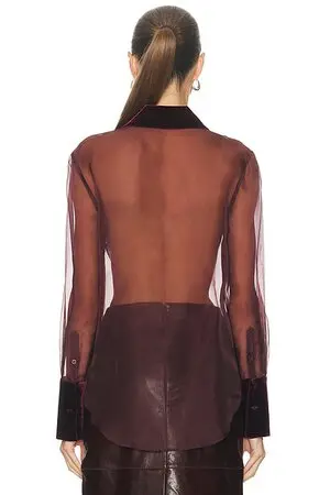 Retrofete Liana Velvet Cutout Blouse