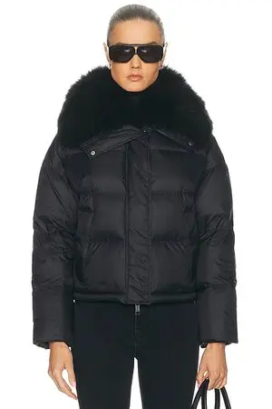 YVES SALOMON Padded Fur Trim Down Jacket