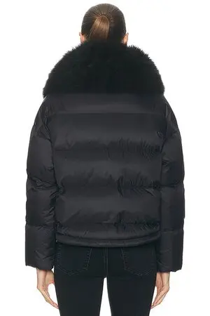 YVES SALOMON Padded Fur Trim Down Jacket