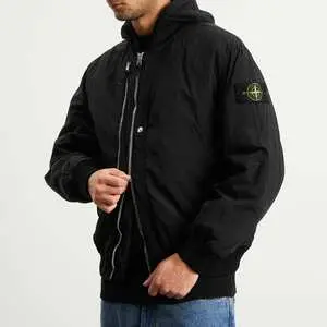 Stone Island Nylon Metal Econyl Primaloft Bomber Jacket - Black