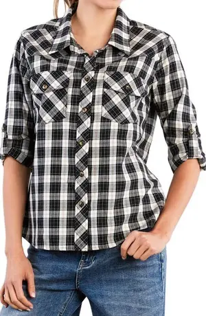 BILLY T Plaid Button-up Shirt