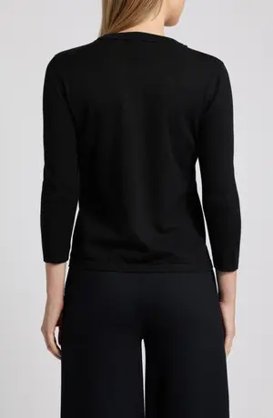 Anne Klein Bow Embellished Crewneck Sweater