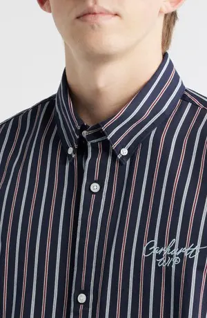 Carhartt Work In Progress Palance Stripe Cotton Button-down Shirt
