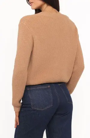 PETAL & PUP Jones Rosette Cardigan - Mocha
