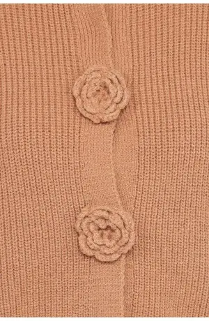 PETAL & PUP Jones Rosette Cardigan - Mocha