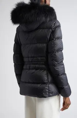 Moncler Boed Down Puffer Jacket With Shearling Trim