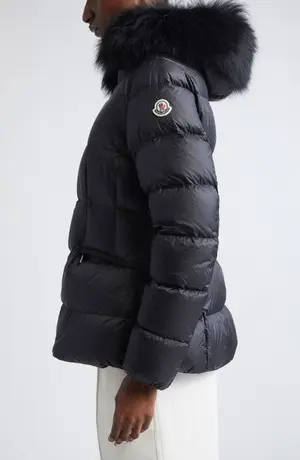 Moncler Boed Down Puffer Jacket With Shearling Trim