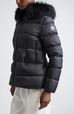 Moncler Boed Down Puffer Jacket With Shearling Trim