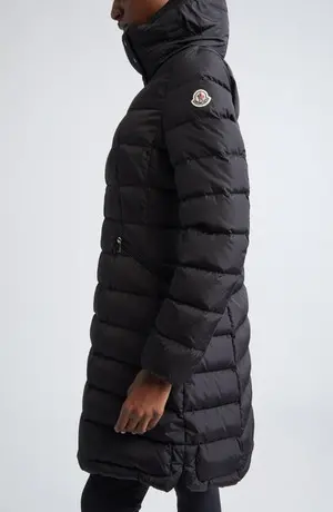 Moncler Flammette Water Repellent Long Hooded Down Coat