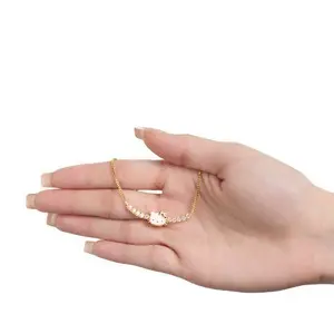 HELLO KITTY 925 Yellow Plated Lariat Bracelet