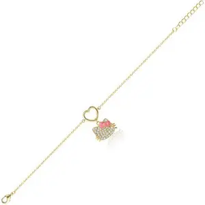 HELLO KITTY Pave Heart Charm Bracelet