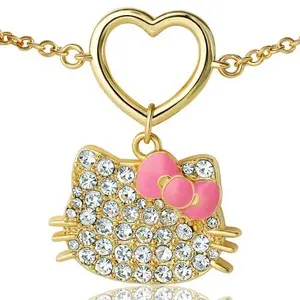HELLO KITTY Pave Heart Charm Bracelet