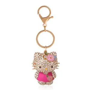 HELLO KITTY Sanrio Crystal Keychain - Pink/gold
