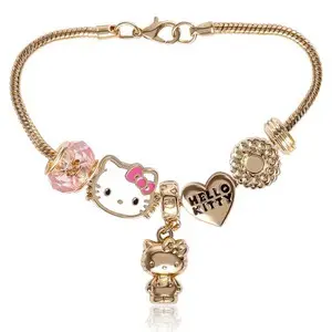 HELLO KITTY Fashion Charm Bead Bracelet - Gold