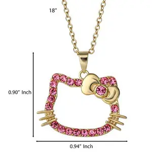 HELLO KITTY Outline Crystal Pendant