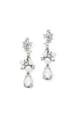OLIVE & PIPER Clustered Drop Earrings - Silver