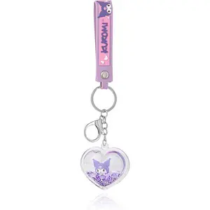 HELLO KITTY Kuromi Heart Liquid Keychain - Purple