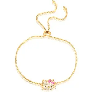 HELLO KITTY Pave Hello Kitty Face Lariat Bracelet Gold