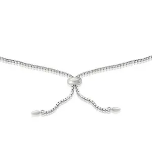 HELLO KITTY Pave Face Lariat Bracelet - Silver