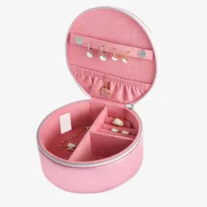 HELLO KITTY Round Zip Around Jewelry Travel Storage