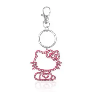 HELLO KITTY Crystal Keychain - Pink/silver