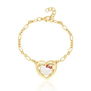 HELLO KITTY Heart Link Bracelet - Gold