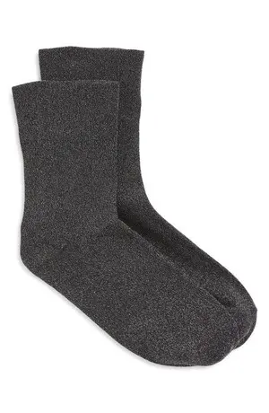 Nordstrom Metallic Quarter Socks - Black