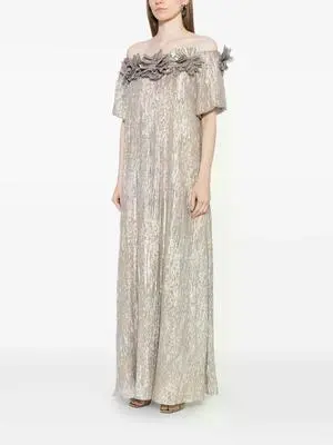 Sachin & Babi Valentina Gown - Silver