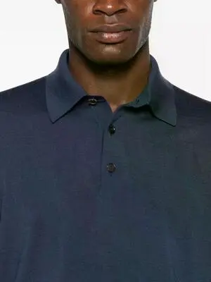Zegna Long-sleeved Polo Shirt - Blue
