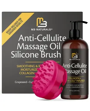 M3 NATURALS M3 Anti Cellulite Oil + Silicone Body Brush - No Color