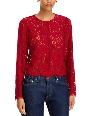FRAME The Lace Blouse - Deep Ruby