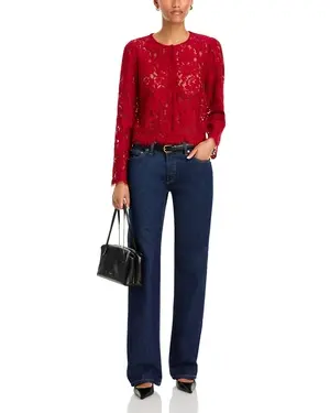 FRAME The Lace Blouse - Deep Ruby