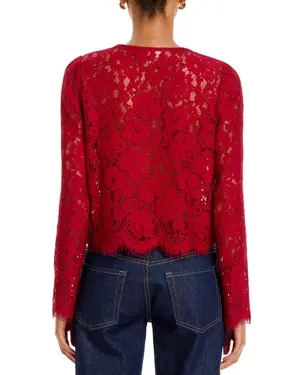 FRAME The Lace Blouse - Deep Ruby