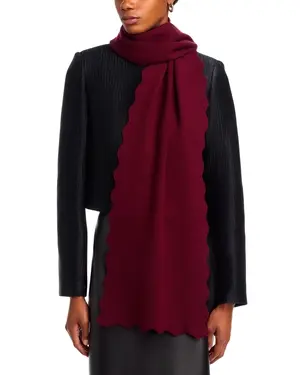 Aqua Ruffled Edge Scarf Exclusive - Maroon