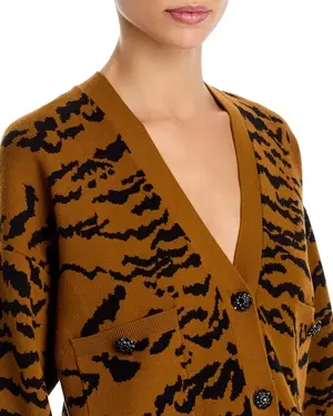 Essentiel Antwerp Tiger Print Cardigan - Cinnamon
