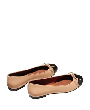 MARGAUX LONNBERG The Cap-toe Demi Flats - Dune And Black