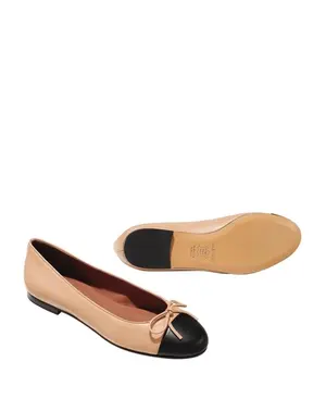 MARGAUX LONNBERG The Cap-toe Demi Flats - Dune And Black