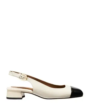 MARGAUX LONNBERG The Cap-toe Darcy Slingback Pumps - Cream And Black Calf