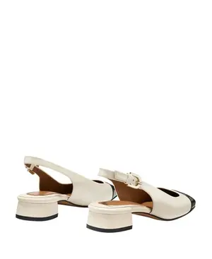 MARGAUX LONNBERG The Cap-toe Darcy Slingback Pumps - Cream And Black Calf