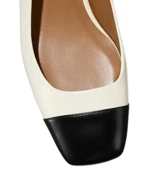 MARGAUX LONNBERG The Cap-toe Darcy Slingback Pumps - Cream And Black Calf