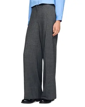 Sandro Straight Wide Leg Trousers