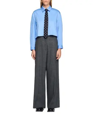 Sandro Straight Wide Leg Trousers