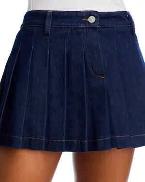 7 For All Mankind Pleated Miniskirt
