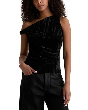 Ag Asymmetric One Shoulder Top - Super Blac