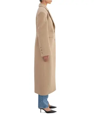 LAMARQUE Peak Lapel Coat - Beige
