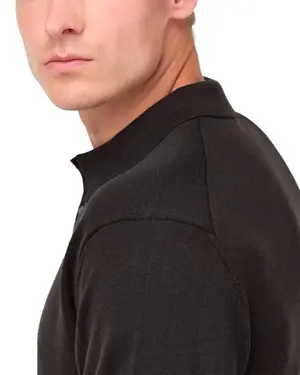 Boggi Milano Extrafine Merino Wool Long Sleeve Knitted Polo Shirt