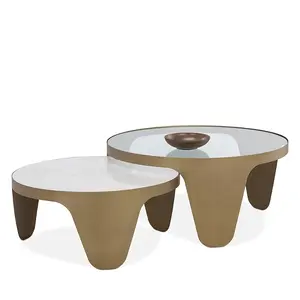 SUNPAN Mysaria 2 Piece Nesting Coffee Tables - Gold
