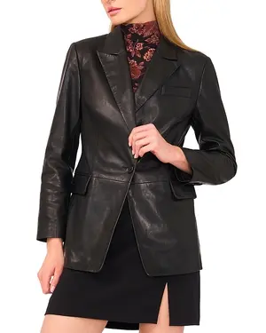 Ted Baker London Leather Single-breasted Blazer