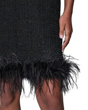 Karl Lagerfeld Paris Feather Trim Shift Dress
