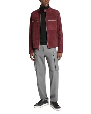 Michael Kors Suede Racer Jacket - Oxblood